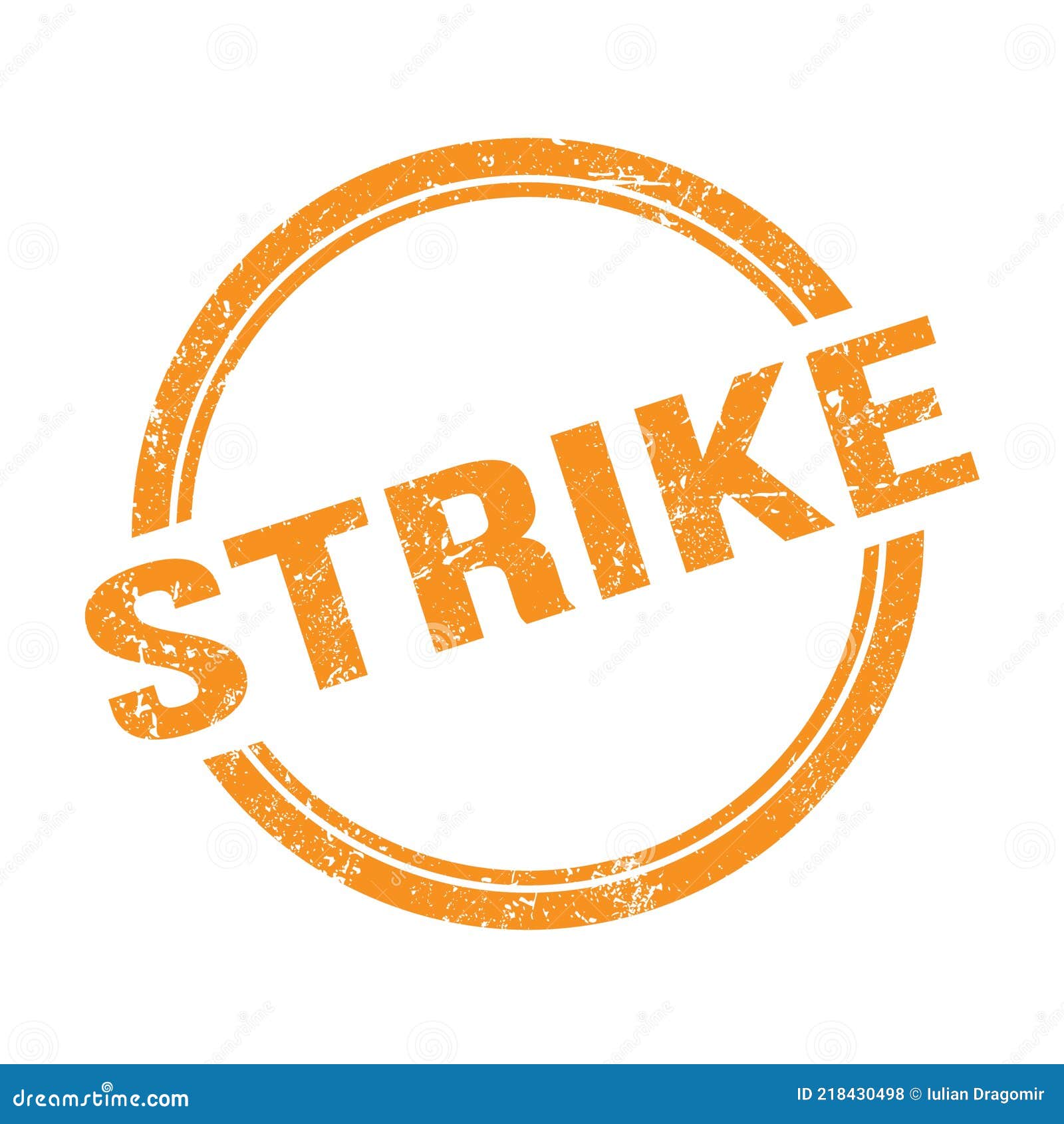 STRIKE Text Written on Orange Grungy Round Stamp Stock Illustration ...