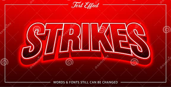 Strikes Editable Text Effect Style Stock Vector - Illustration of ...