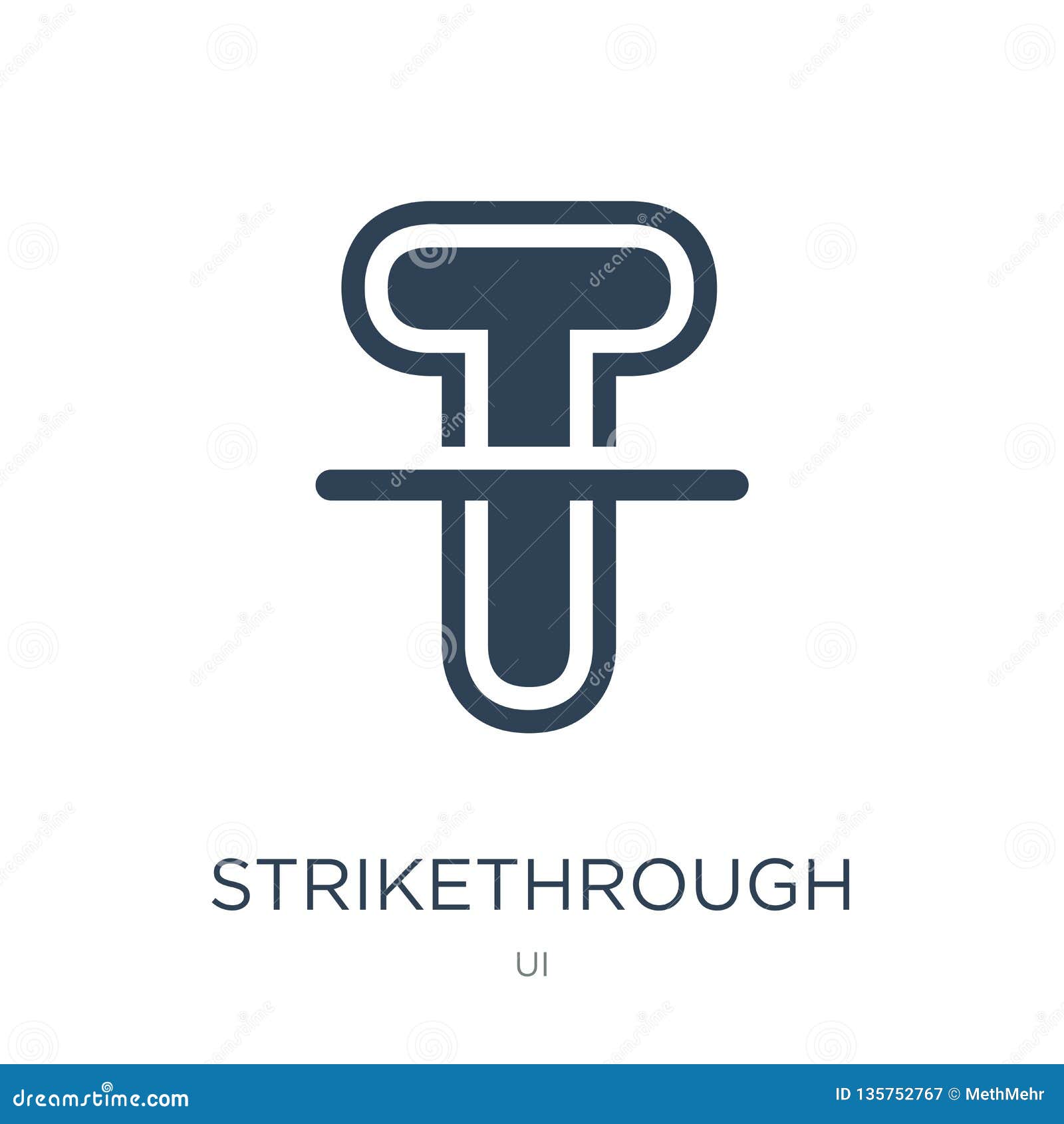 Strikethrough Icon in Trendy Design Style. Strikethrough Icon Isolated ...