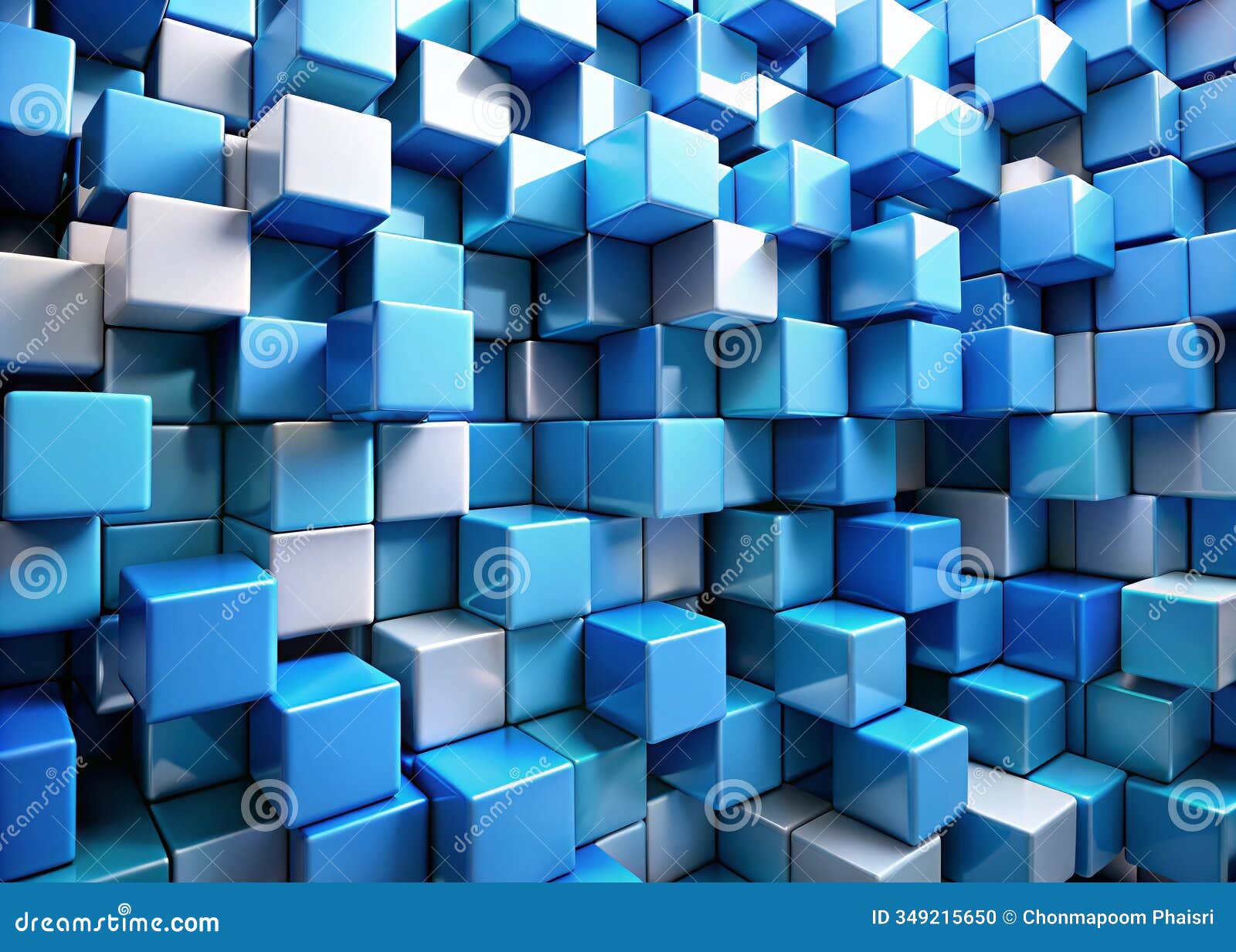 Striking Abstract Blue Cube Background Depth and Texture for Modern ...