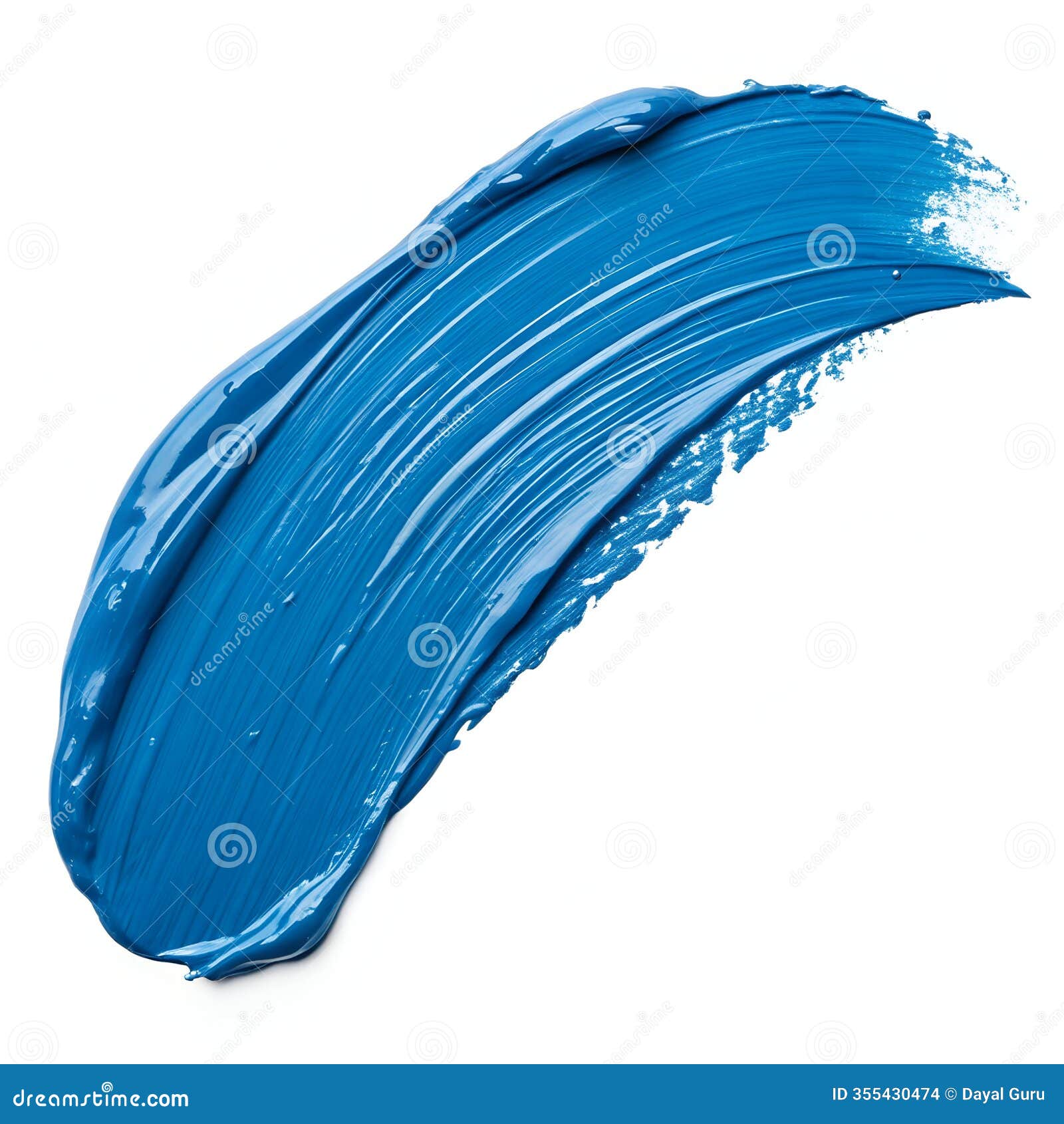 Abstract Blue Paint Stroke Isolated on White Background Stock ...