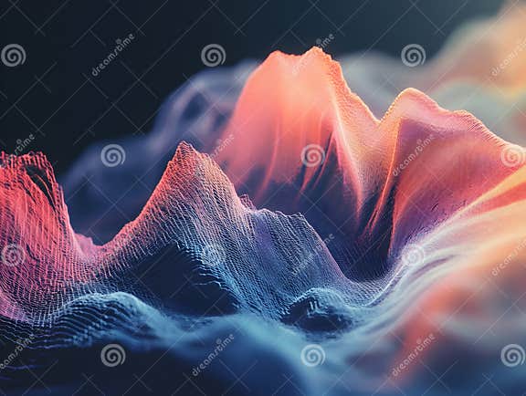 Striking Abstract Digital of Vibrant Waveforms with Glitch Effects ...