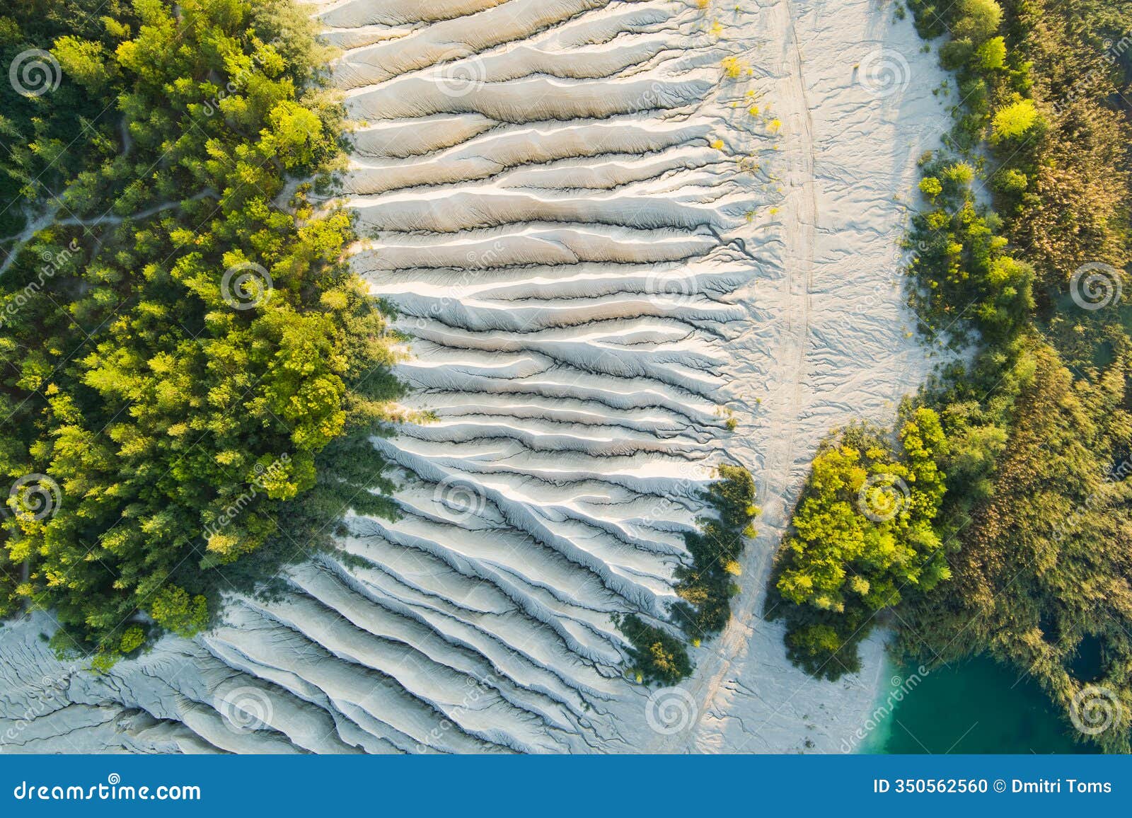 Striking Aerial View of a Sand Quarry with Contrasting Layers and ...