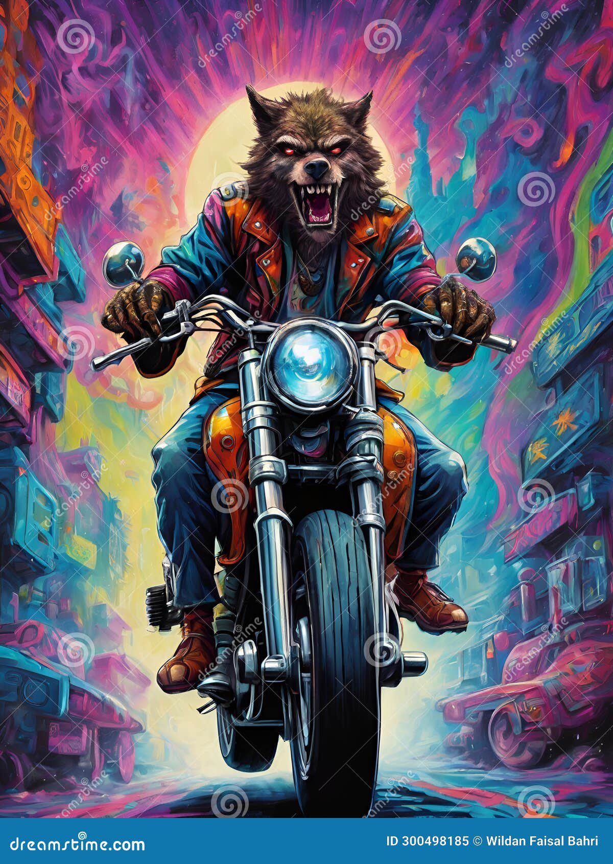 Scary Wolves is Illustrated As a Violent Motorbike Gang Riding Classic ...