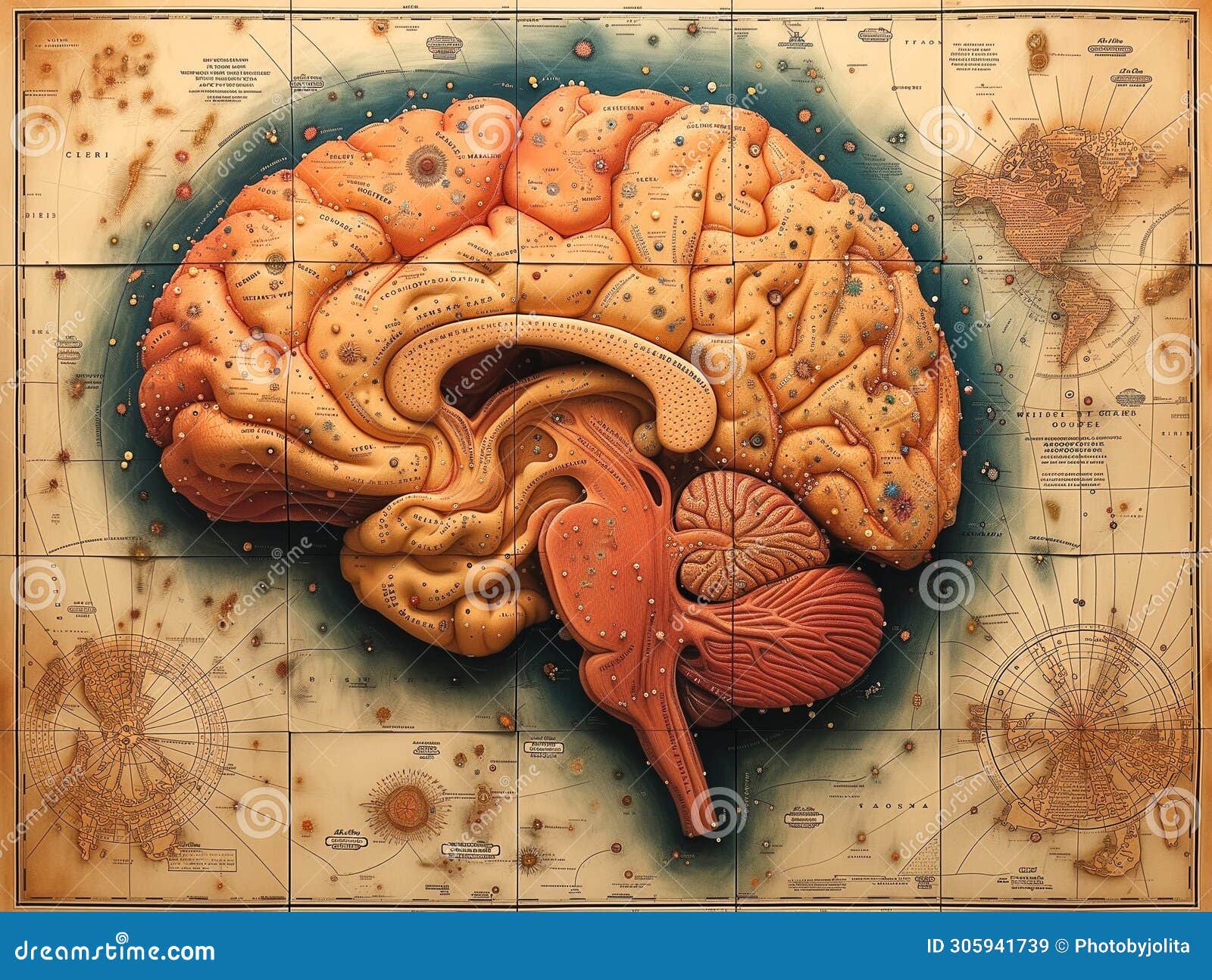 Digital Mindscapes: the Fusion of Cartography and Neural Networks Stock ...