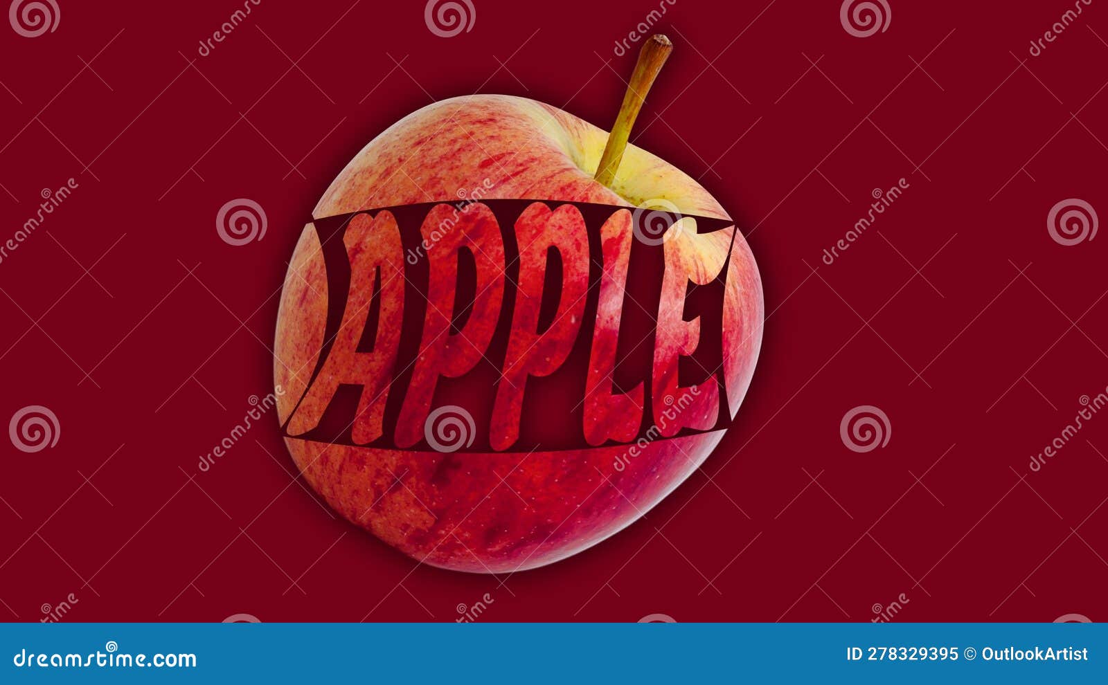 Striking APPLE Illustration: Artistic Word Design Stock Image ...