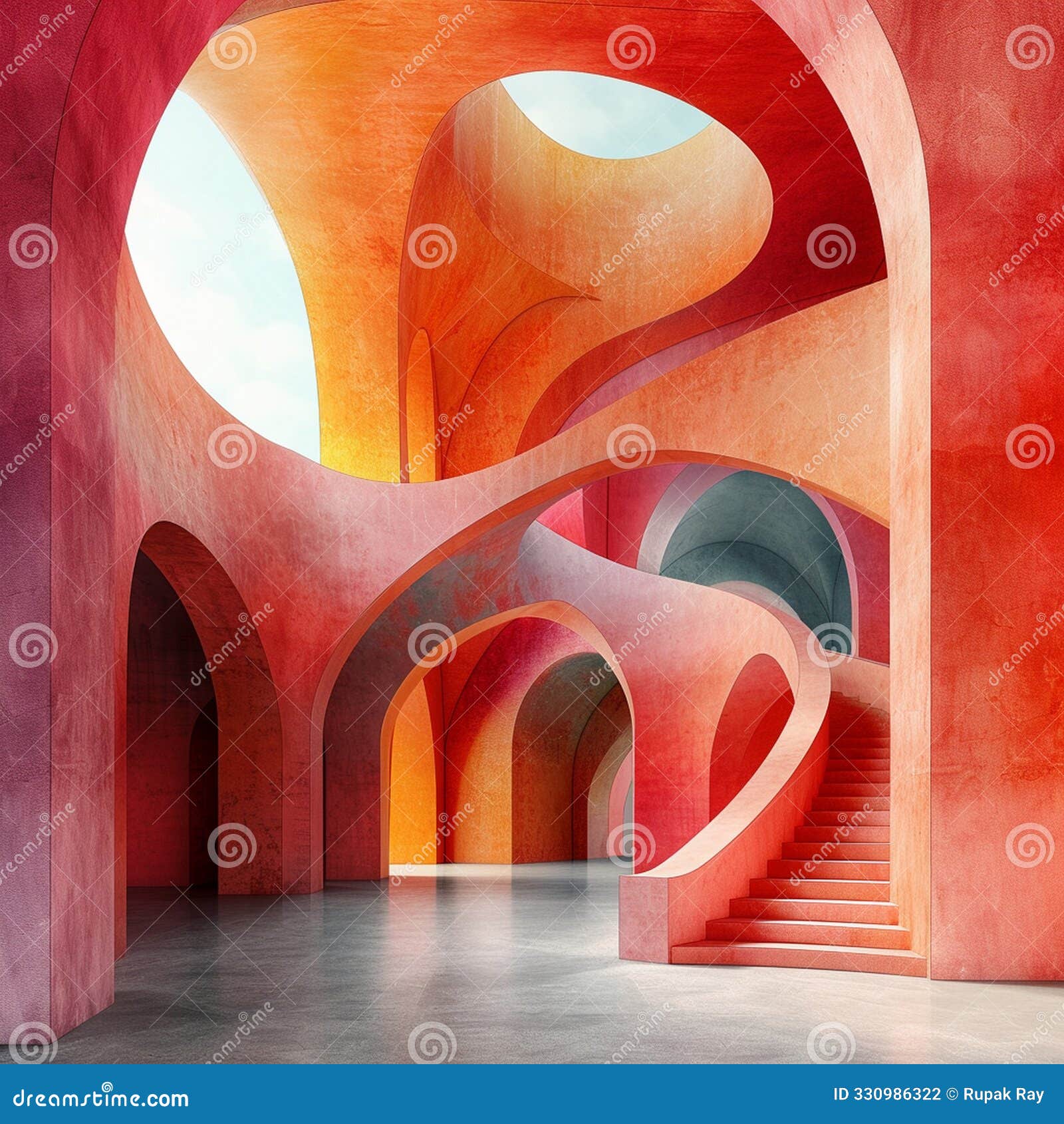 Striking Architectural Background with Feature Illustration Stock ...