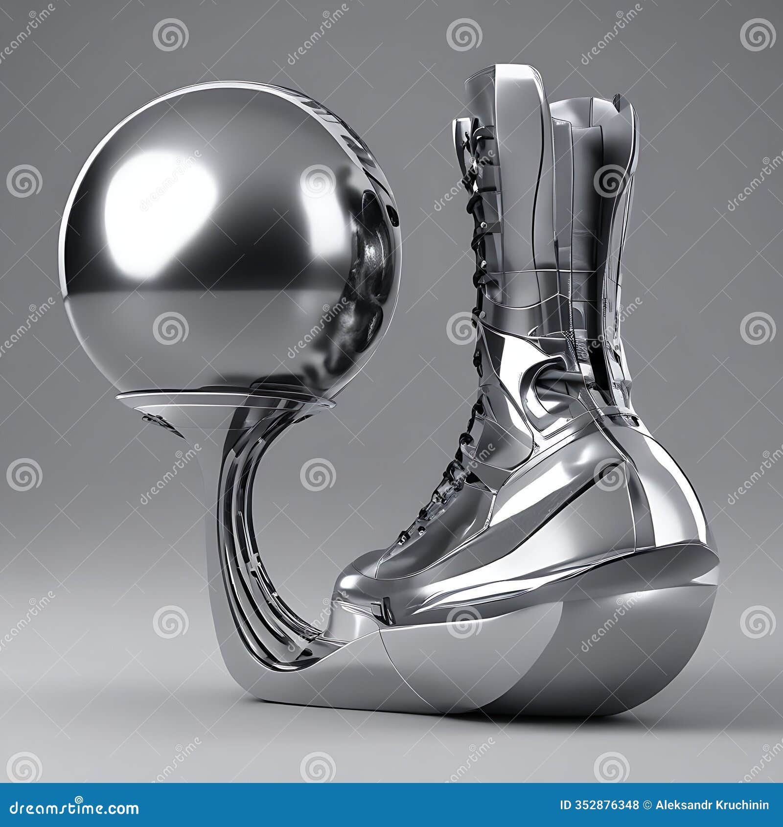 This Striking Artwork Features A Modern Boot Connected To A Shiny ...