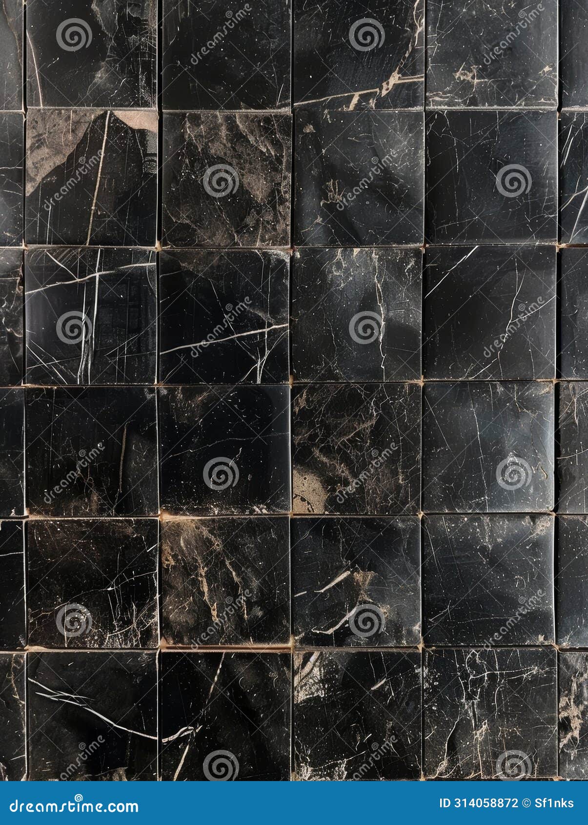A Striking Backdrop of Fragmented and Cracked Black Tiles, Creating an ...