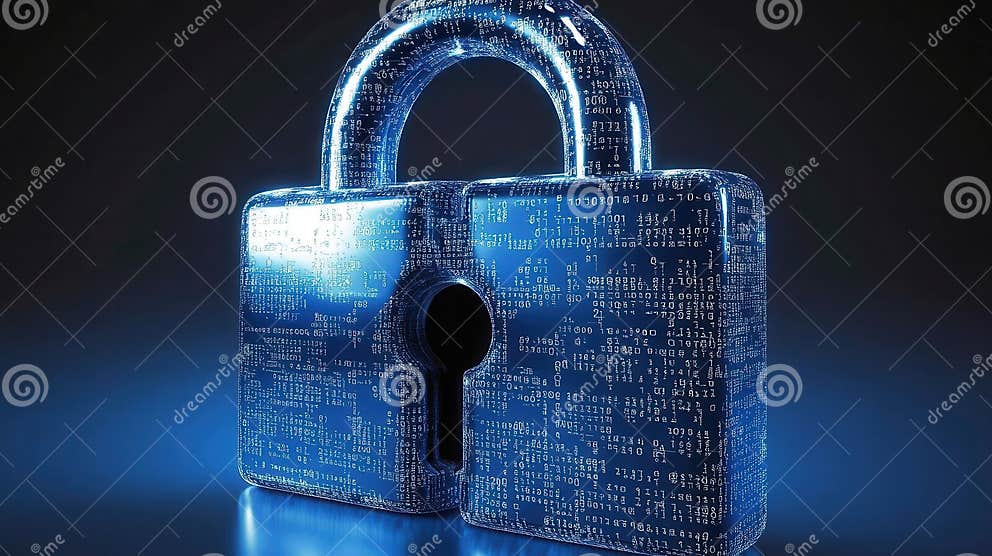 Striking Binary Lock Symbolizing Advanced Digital Security Stock ...