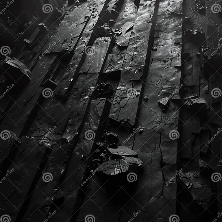 A Striking Black Abstract Background with Textured, Irregular, Layered ...