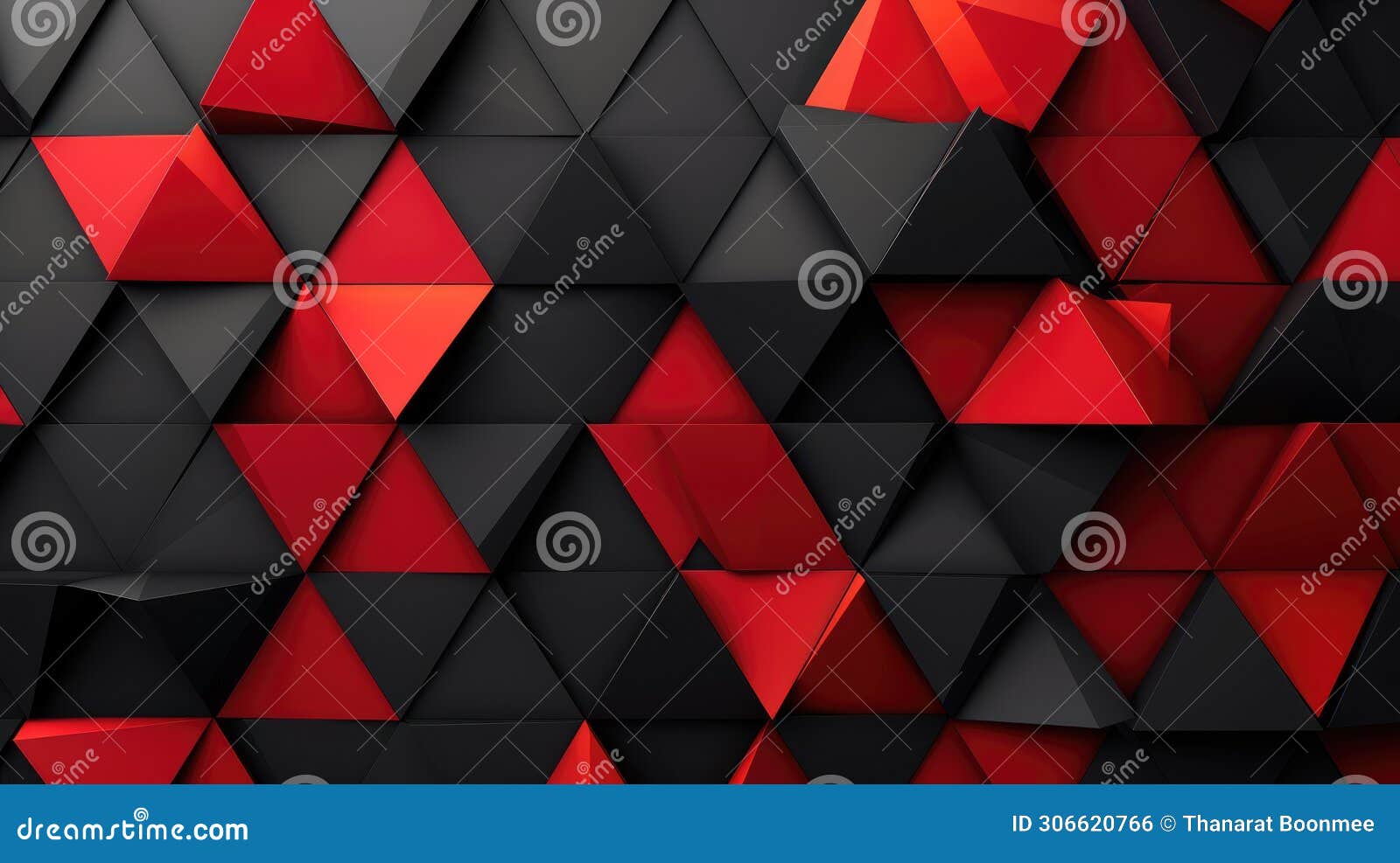 Striking Black and Red Geometric Patterns Converge, Forming a Visually ...