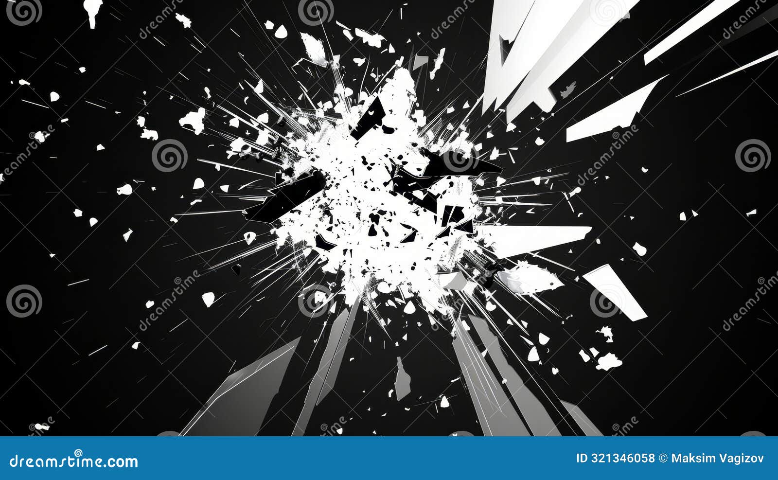 Explosive Abstract Fragmentation, Generative AI Stock Illustration ...