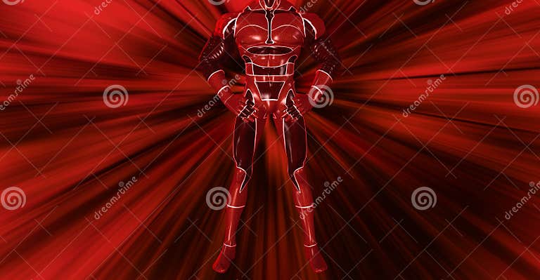 Striking Bold Red Superhero Pose Background Illustration Stock ...