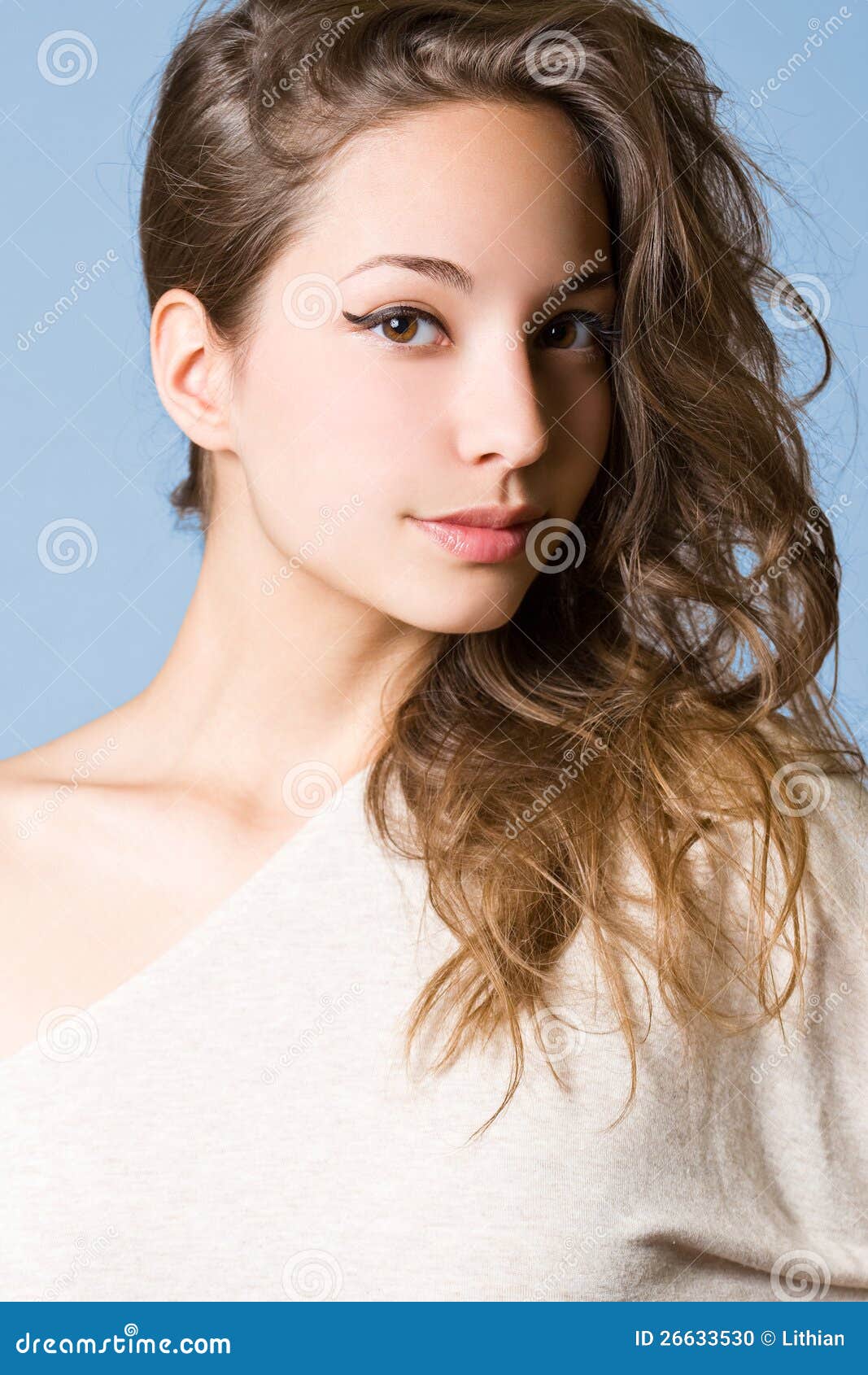 Striking brunette beauty. stock photo. Image of pretty - 26633530