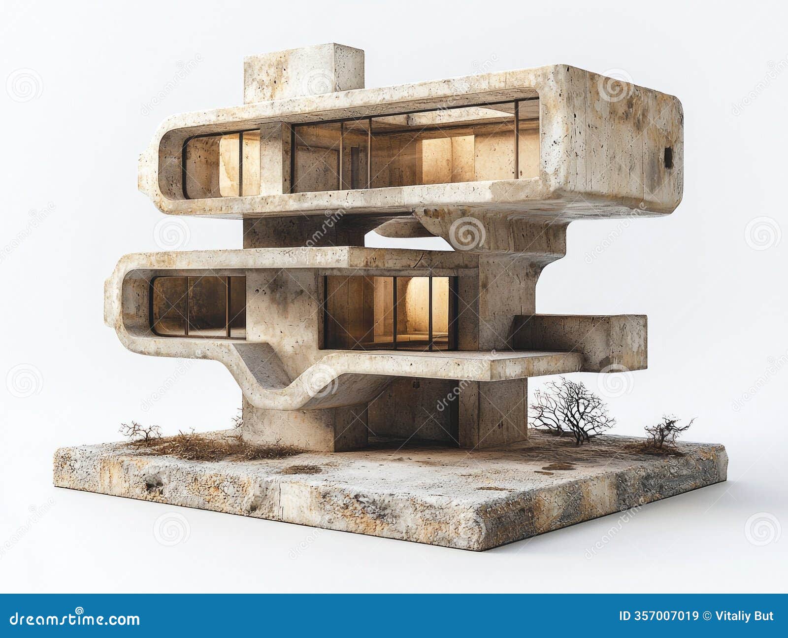 Blocky Residential Building With A Scaffolding In A European Town In ...