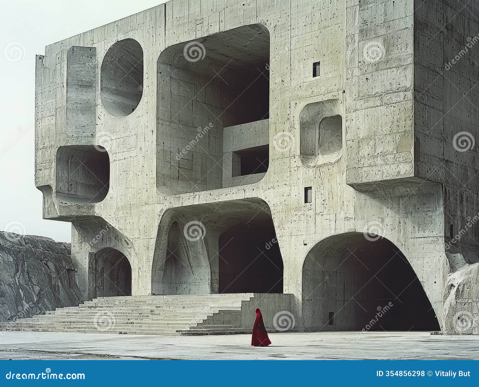Striking Brutalist Structure Stands Out Its Angular Lines and Rugged ...