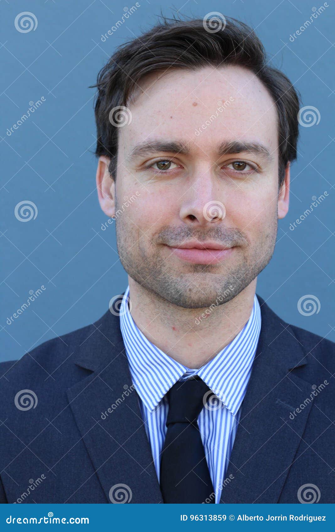 Striking Businessman with Neutral Expression Close Up Stock Image ...