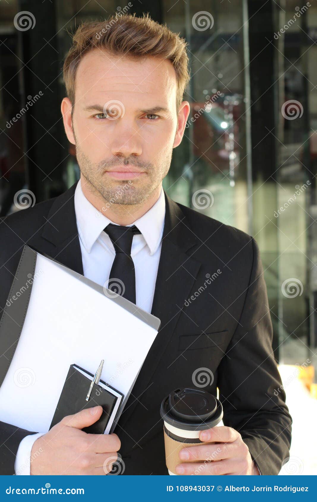 Striking Businessman with Neutral Expression Stock Image - Image of ...