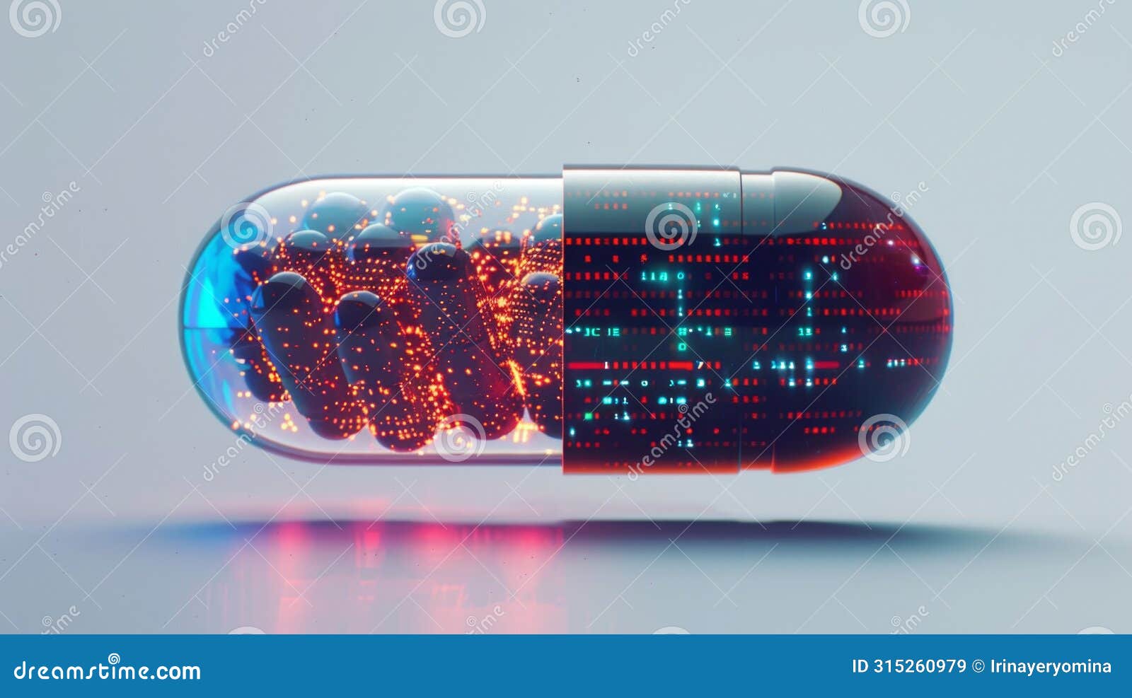 Fusion of Traditional Pharmaceuticals and AI Digitalization Stock Image ...
