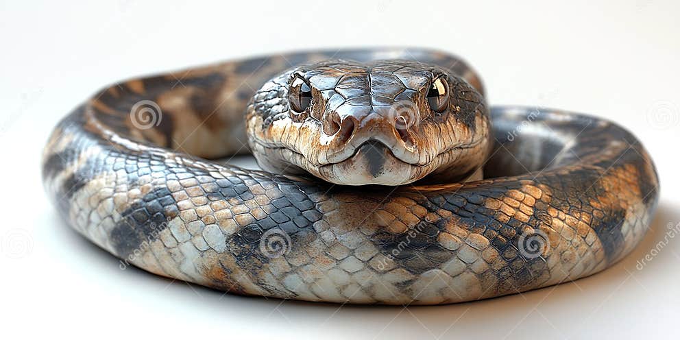 Striking Close-up of a Coiled Python Showcasing Its Intricate Pattern ...