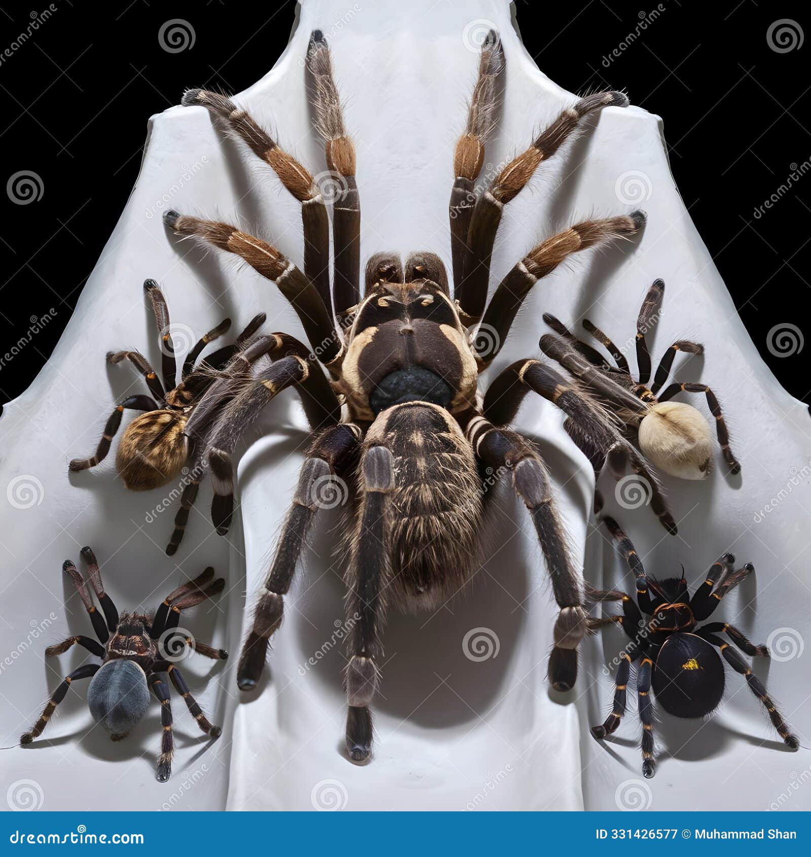 A Striking Collection of Tarantula Spiders Display Stock Image - Image ...
