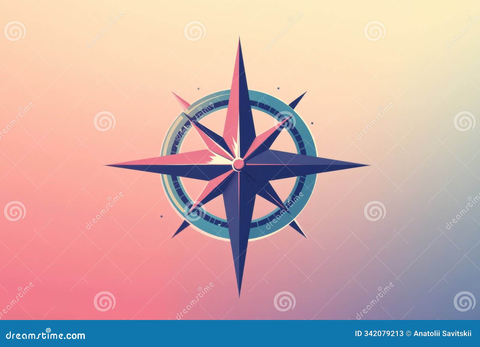 A Striking Compass Rose Design with Geometric Features and Clean Lines ...