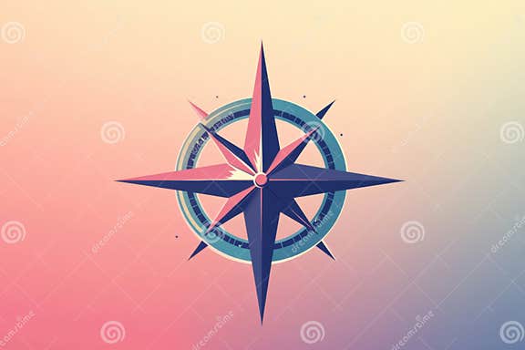 A Striking Compass Rose Design with Geometric Features and Clean Lines ...