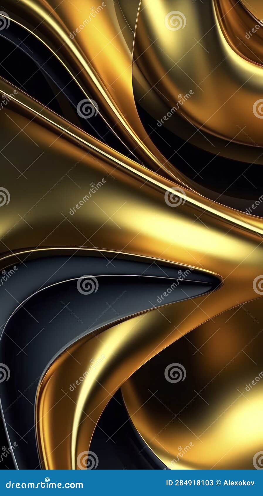 Striking Composition of Abstract Forms in Metallic Colors Reflecting ...