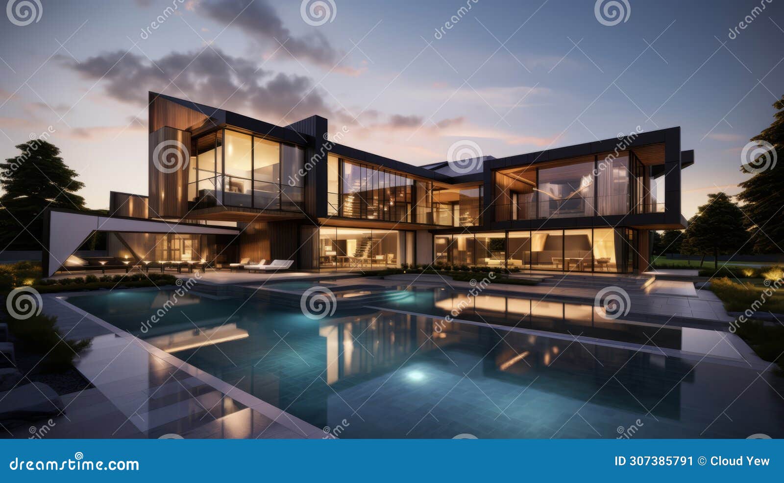 Striking Contemporary Architecture Design Boundaries Stock Illustration ...