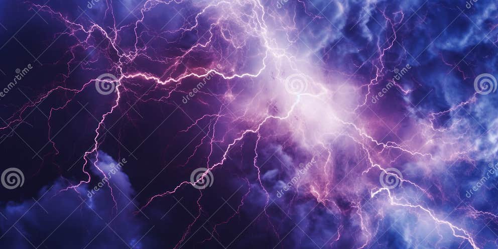 Striking Creativity Abstract Background with Electrifying Lightnings. Generative AI Stock ...