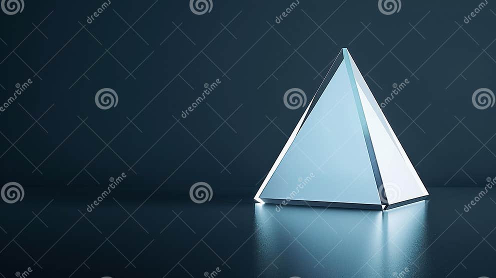 A Striking Crystal Triangle Shines Brightly, Its Glassy Surface ...
