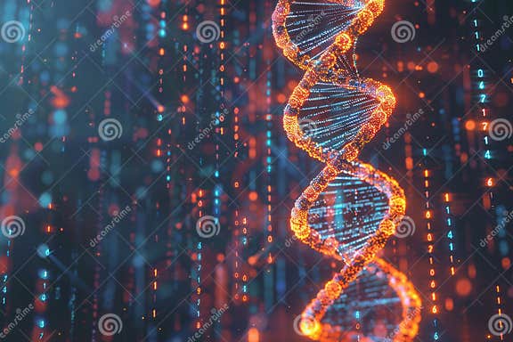 A Striking 3D Representation of a DNA Double Helix Entwined with ...