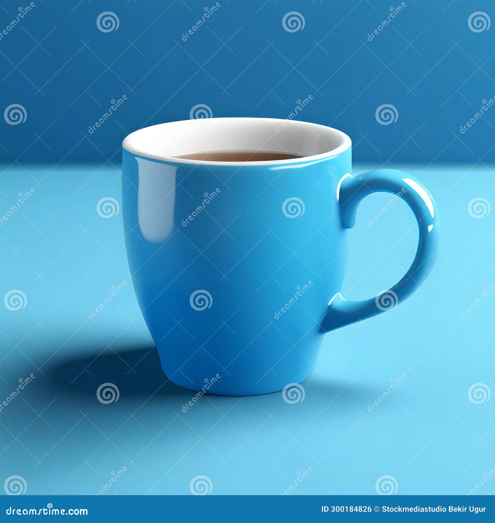 Striking 3d Tea Mug in Bold Blue Stock Illustration - Illustration of ...