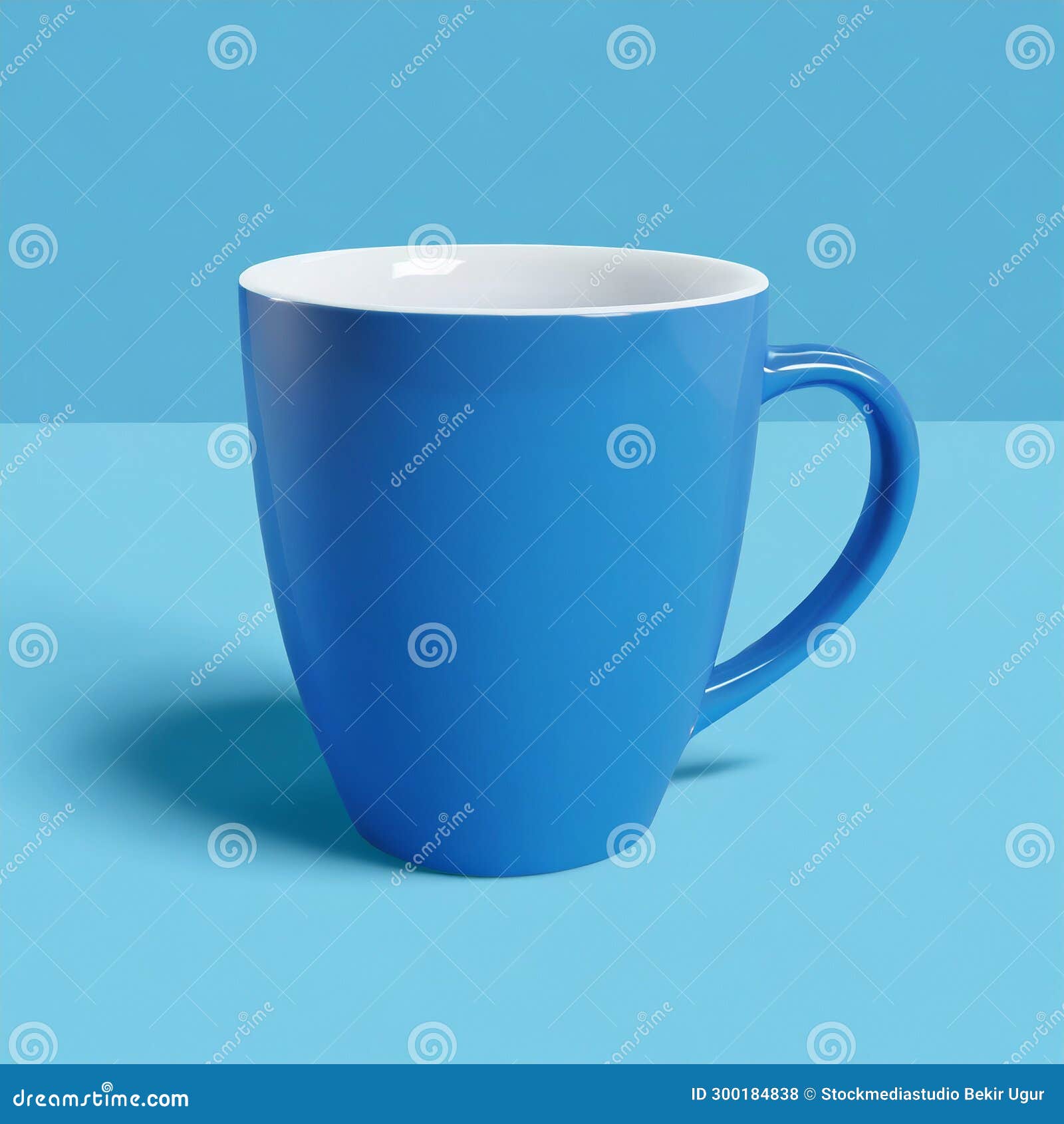 Striking 3d Tea Mug in Bold Blue Stock Illustration - Illustration of ...