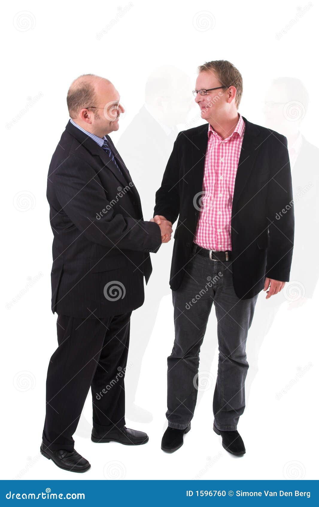 Striking a deal stock photo. Image of glasses, happy, smart - 1596760