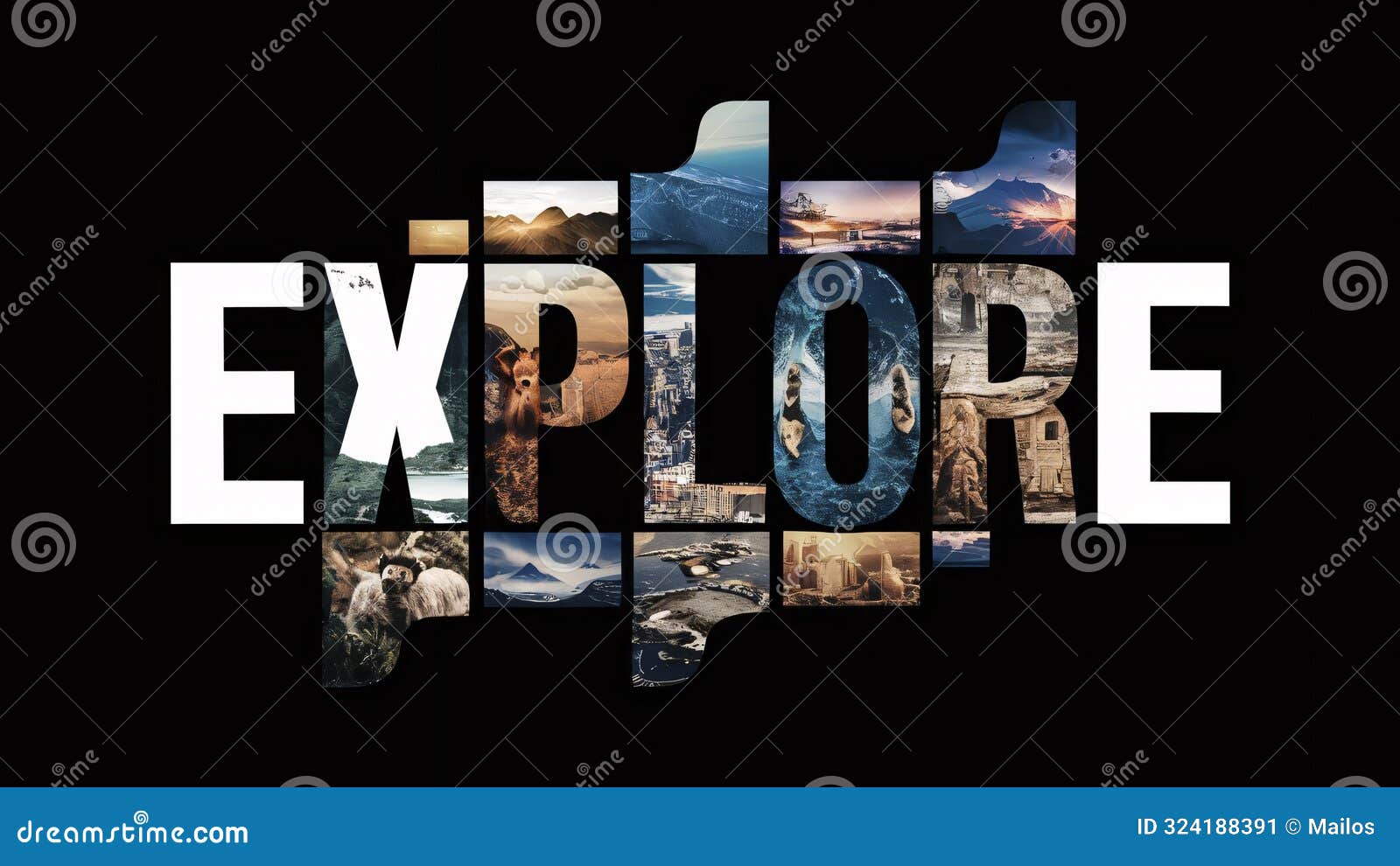 A Striking Design Featuring the Word EXPLORE Stock Image - Image of ...