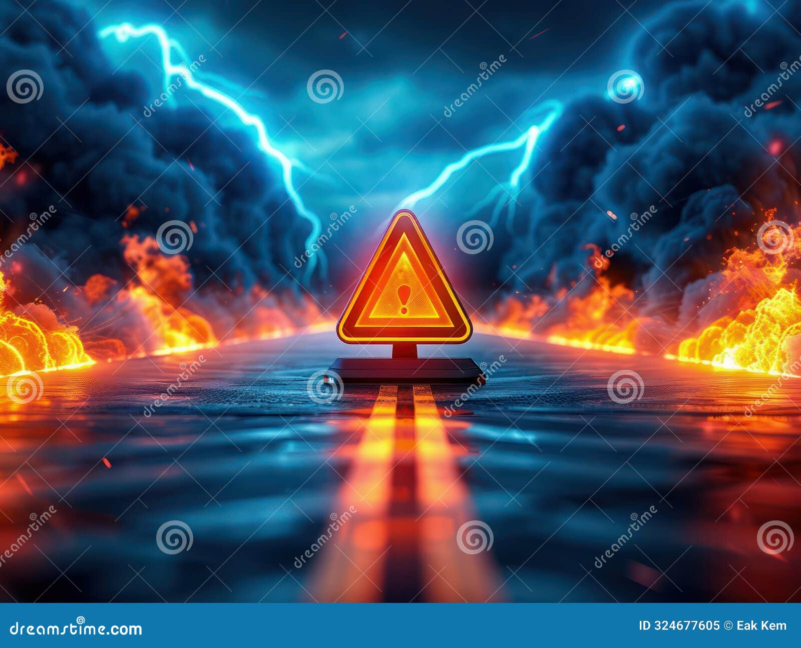 Digital Warning Sign Cutting-Edge Signal for Cyber Threats, Online ...