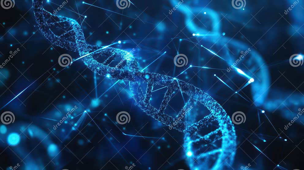 Striking DNA Structure and Behavior Visual Stock Photo - Image of blue ...