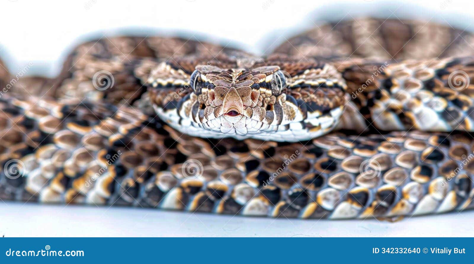 Striking Eastern Diamondback Rattlesnake Displays Its Characteristic ...