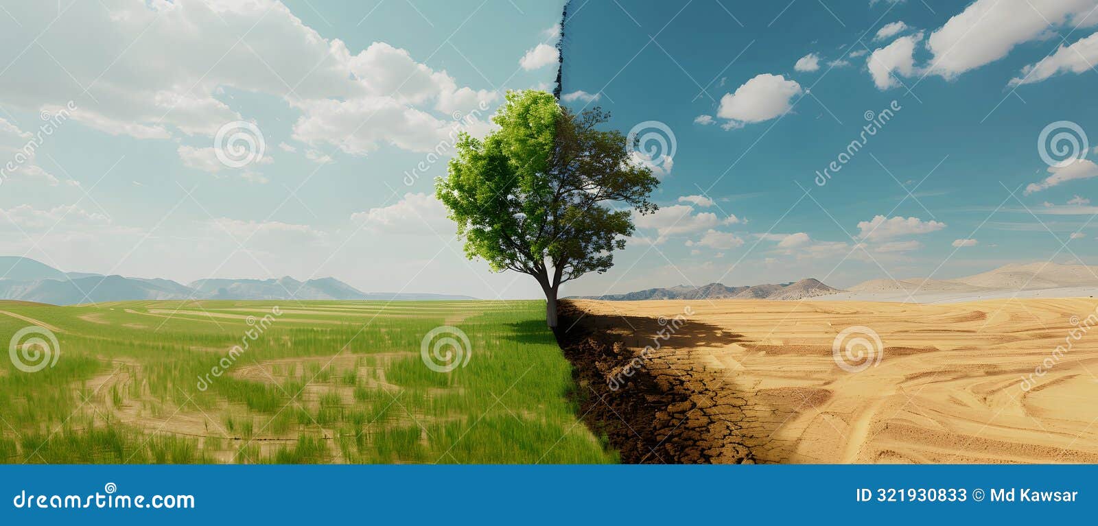 Striking Environmental Impact Metaphor with Tree Divider Stock ...