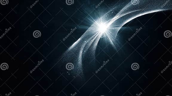Bright Flash of Light Illuminating Dark Space with Ethereal Trails and ...