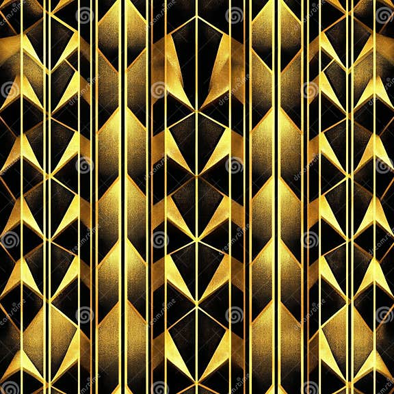 A Striking Geometric Pattern Features a Combination of Gold and Black ...