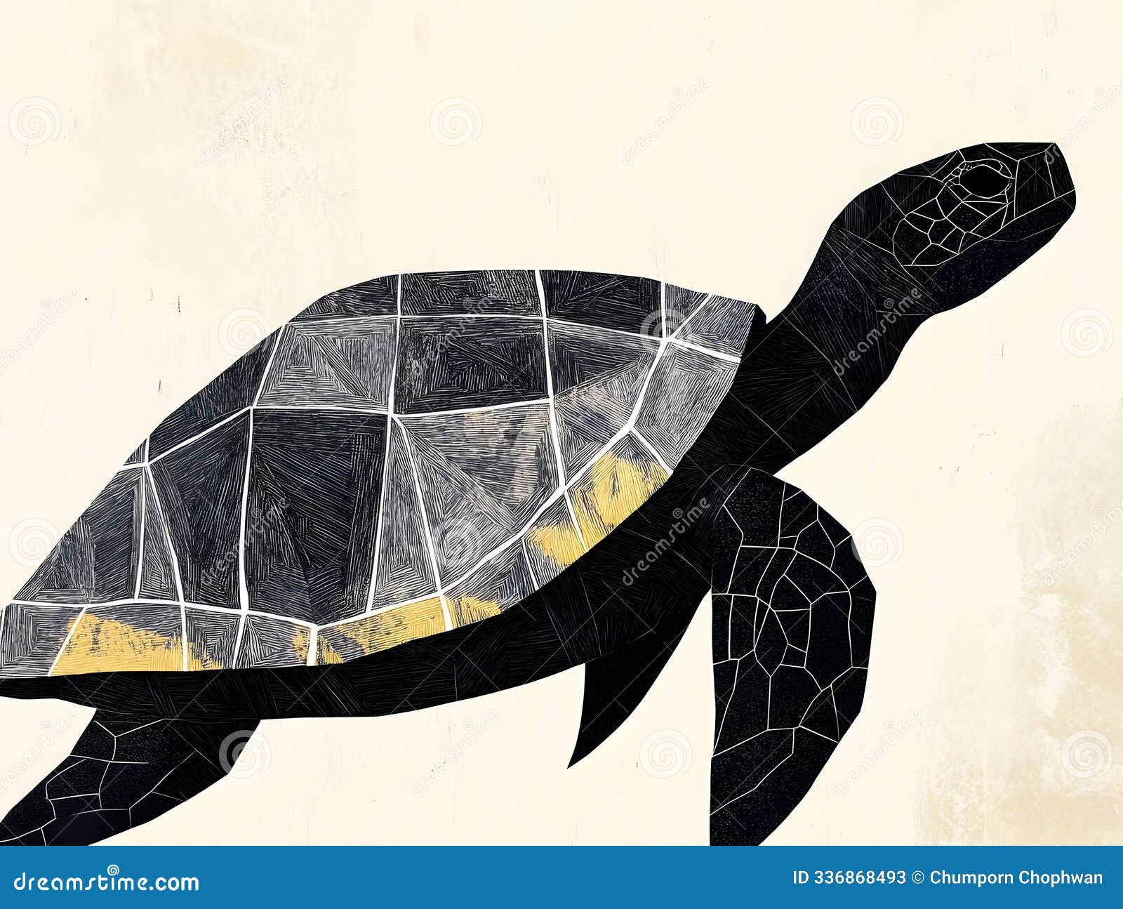 Striking Geometric Turtle Shell with Minimalist High Contrast Aesthetic ...