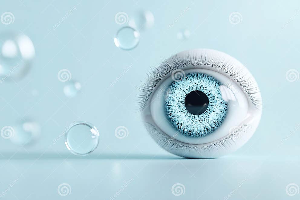 A Striking Glowing Eye Features a Soft Blue Iris, Complemented by ...