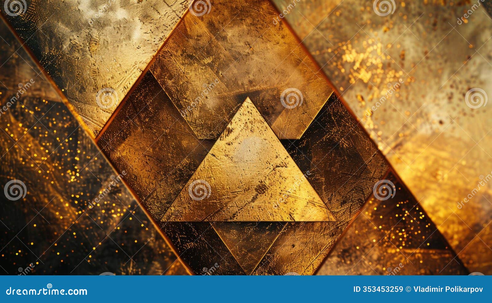 A Striking Gold and Black Abstract Background with a Triangle Design ...