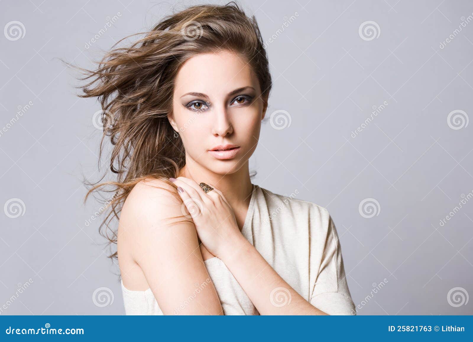 Striking Gorgeous Young Brunette. Stock Image - Image of person ...
