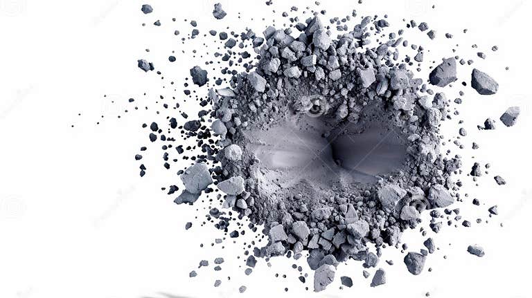 A Striking Grey Powder Explodes Radially, Creating a Dramatic Visual ...