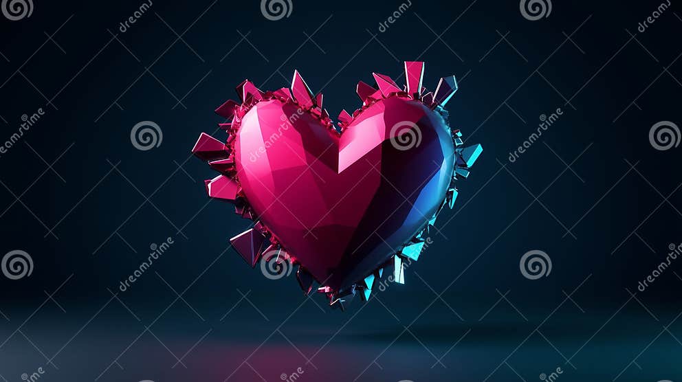 A Striking Heart Design Reflecting Love and Light Stock Image - Image ...