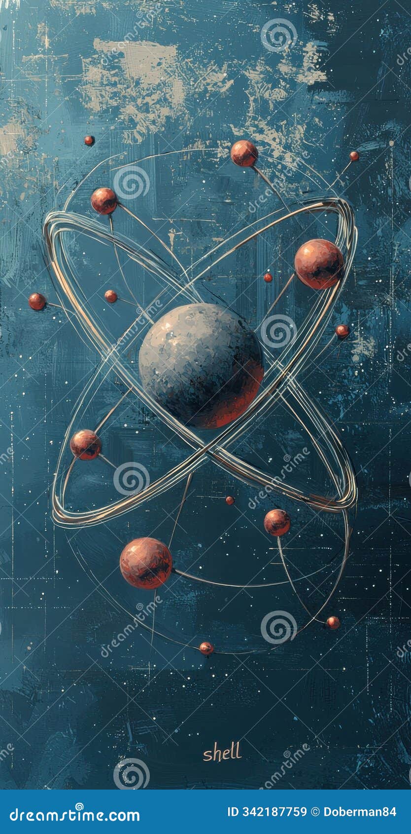 Artistic Illustration of an Atom Featuring Swirling Protons and ...